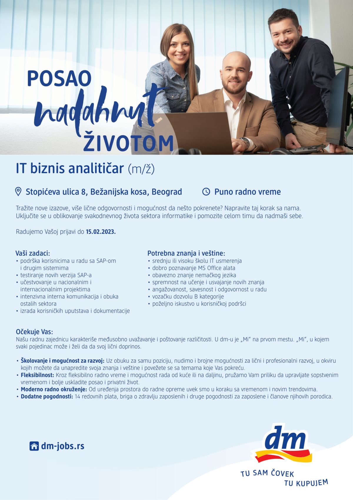 IT biznis analitičar dm drogerie markt d.o.o. - Startuj.infostud.com